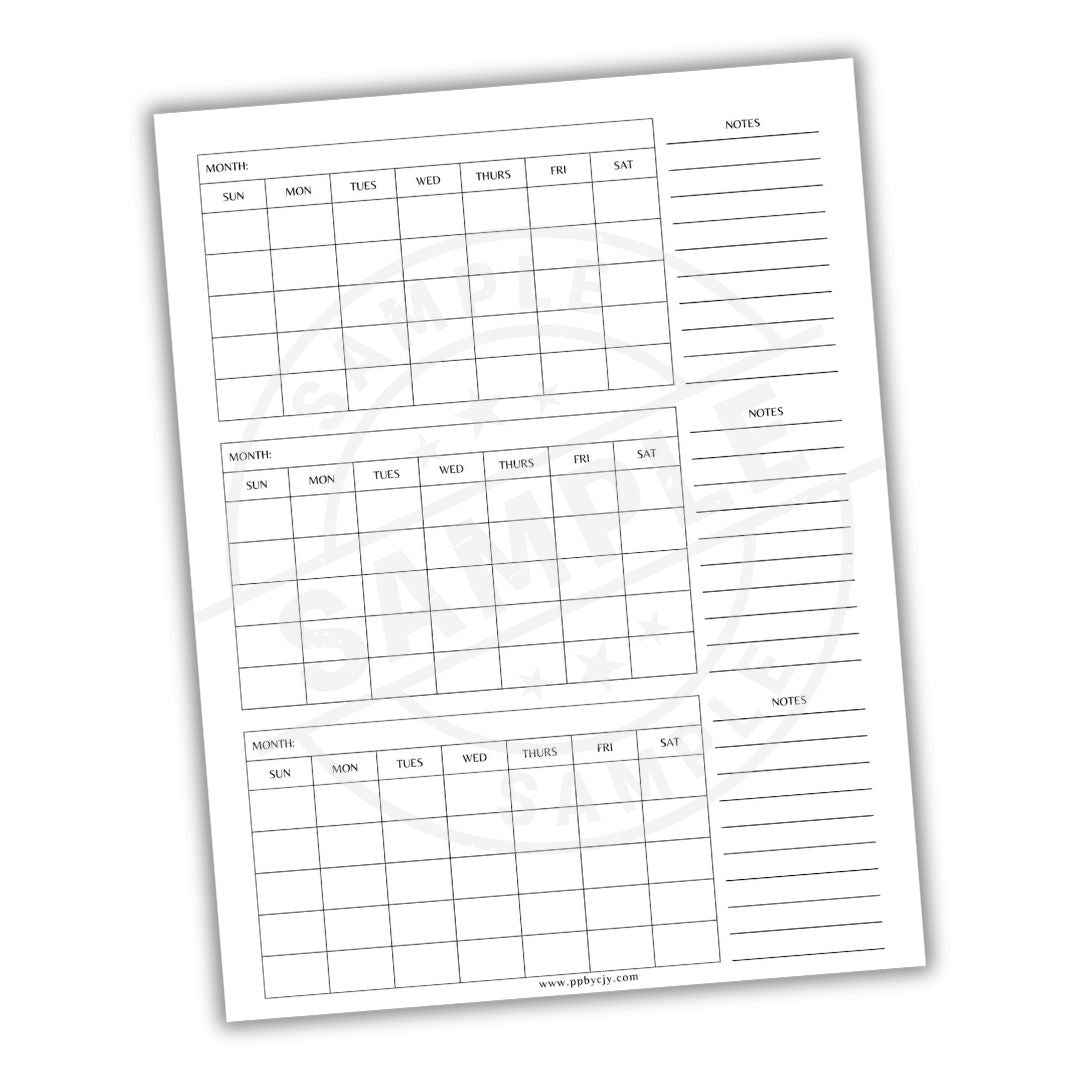 3 month plan template