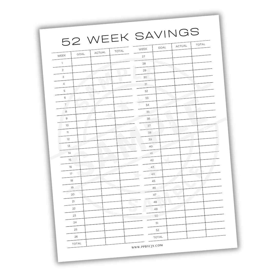 saving money chart printable