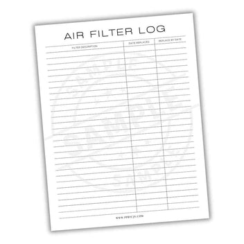 Air Filter Replacement Log PDF | Home Maintenance Tracker – Printable ...