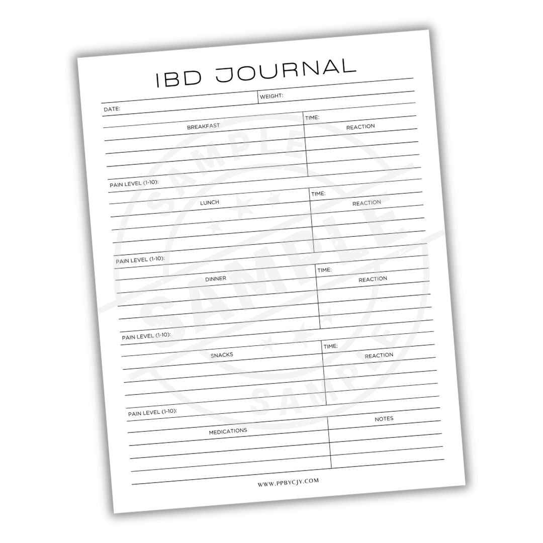 IBD Journal Printable Template | Digital Download for Symptom ...