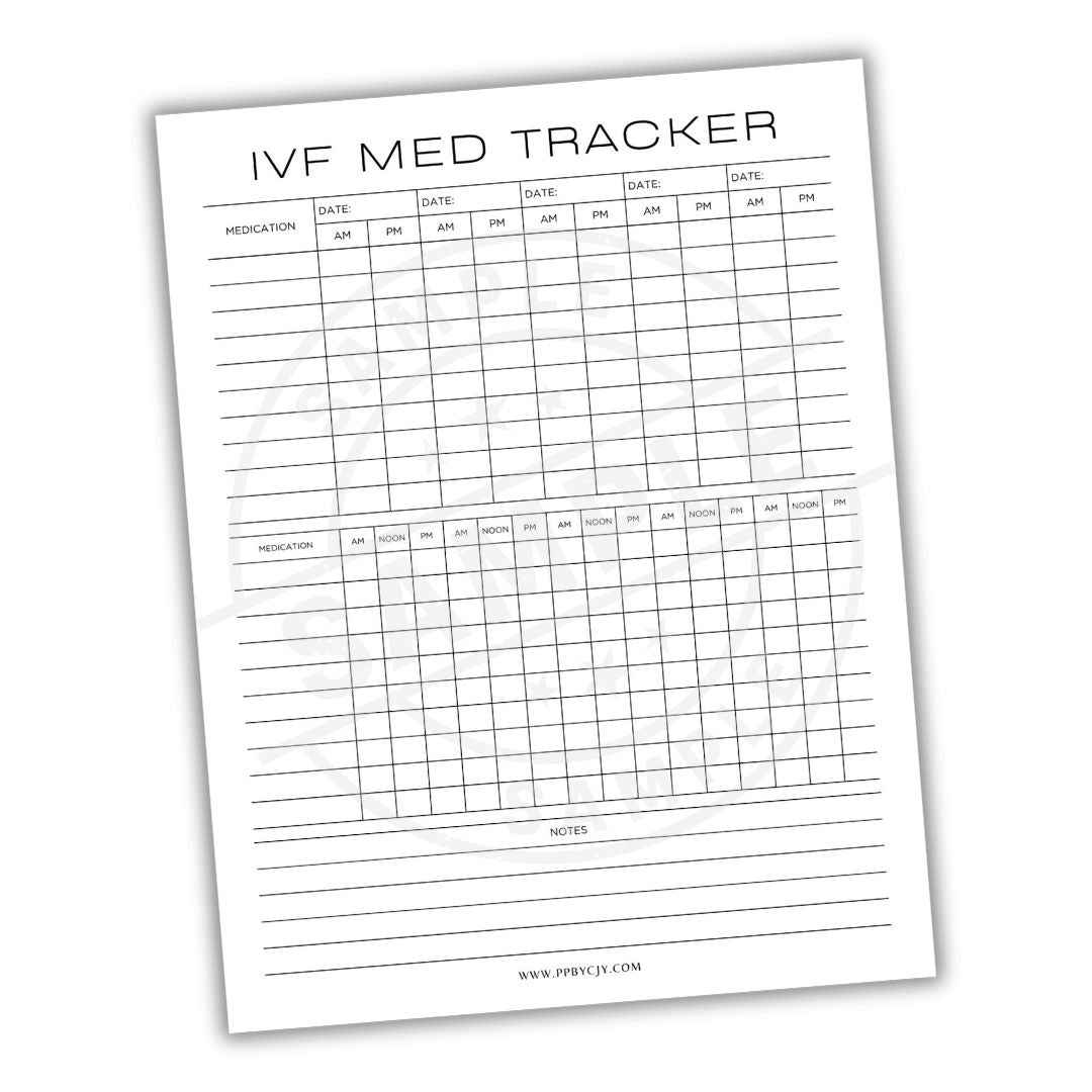 IVF Medication Tracker | Printable Fertility Log | Digital Download ...