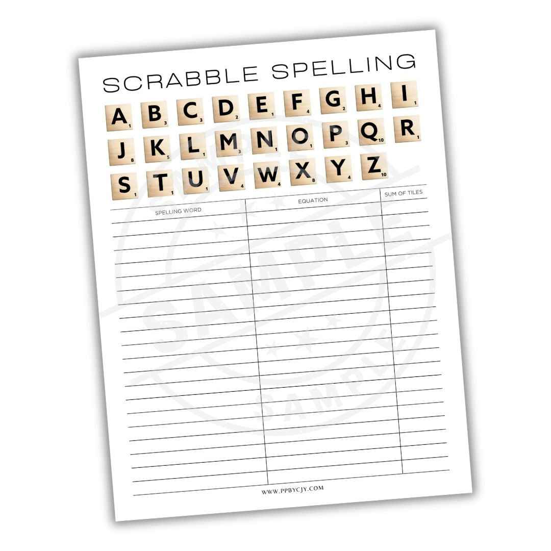 Scrabble Spelling Printable | Fun Word-Building Game & Learning ...