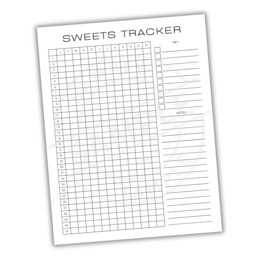 Sweets Tracker Printable | Daily Color-Coded Treat Log PDF – Printable ...