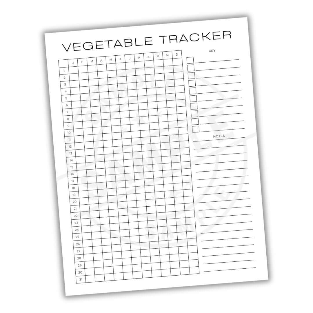Vegetable Tracker Printable | Daily Color-Coded Veggie Log – Printable ...