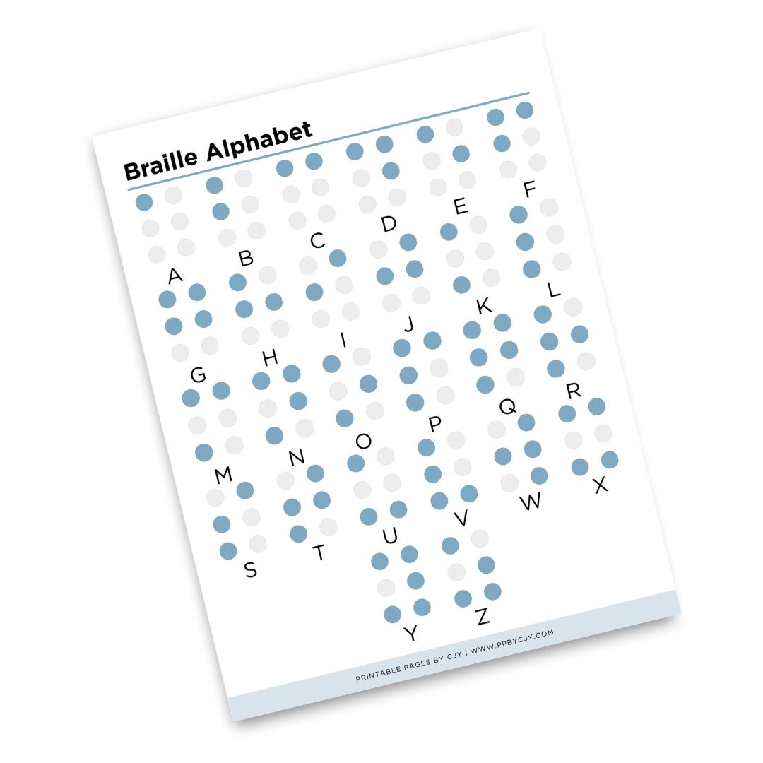 Braille Alphabet Reference Sheet – Printable Braille Learning Guide ...