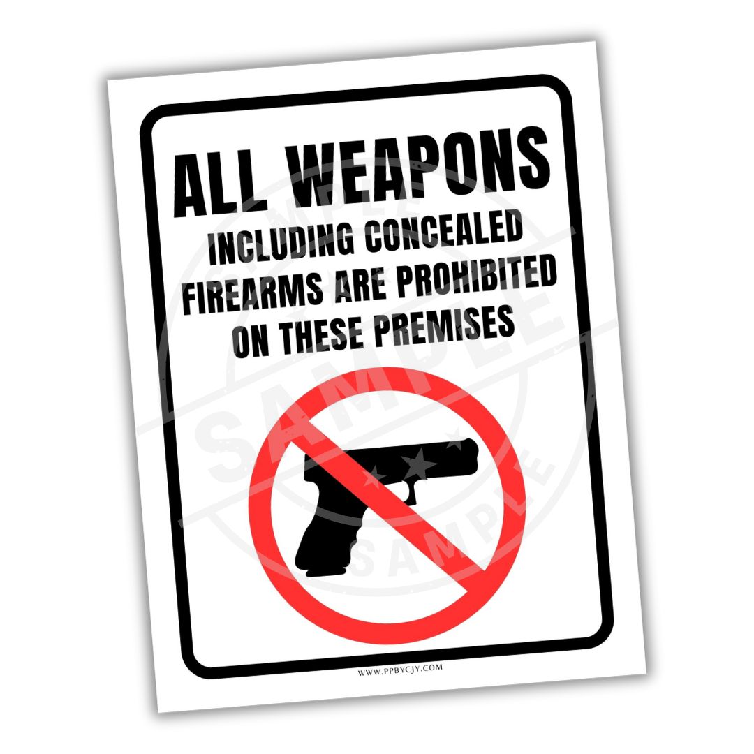 Weapons Prohibited Sign Printable | No Weapons Safety PDF – Printable ...