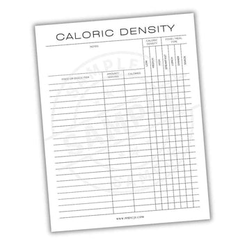 Caloric Density Tracker Printable PDF | Log Meals, Portions & Calories – Printable Pages by CJY