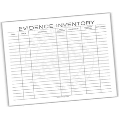 Evidence Inventory Printable PDF for Tracking Items, Dates & Locations ...