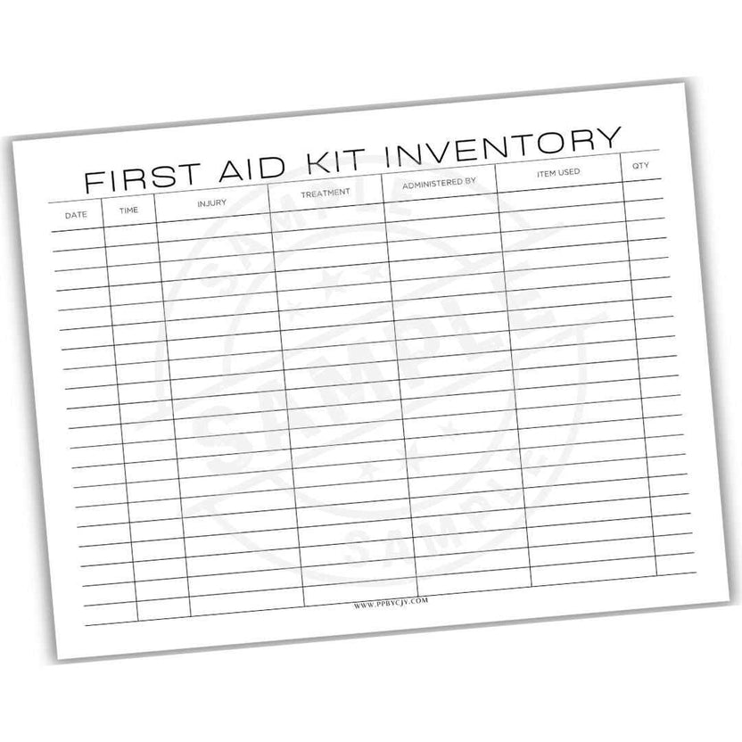 First Aid Kit Inventory Printable PDF | Track Supplies & Expiration ...