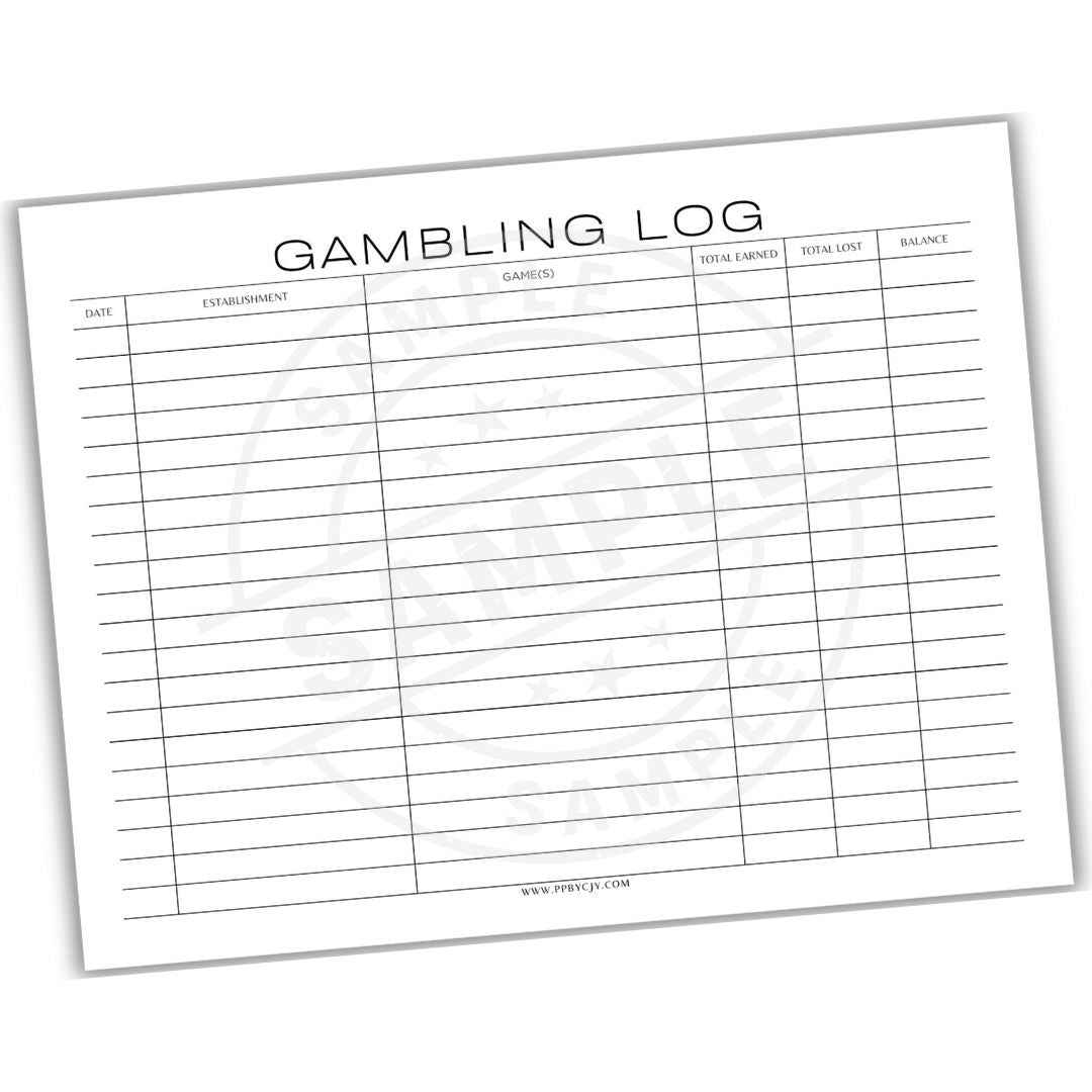 Gambling Tracker - Printable PDF Template for Organized Bets and Wins ...