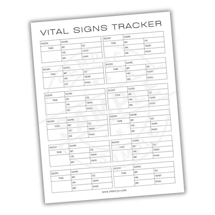 Medical Vital Sign Tracker Printable PDF | Health Monitoring Log ...