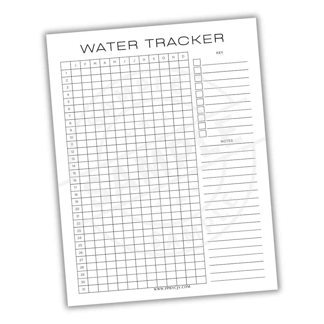 Water Intake Tracker Printable PDF | Stay Hydrated & Monitor Daily ...