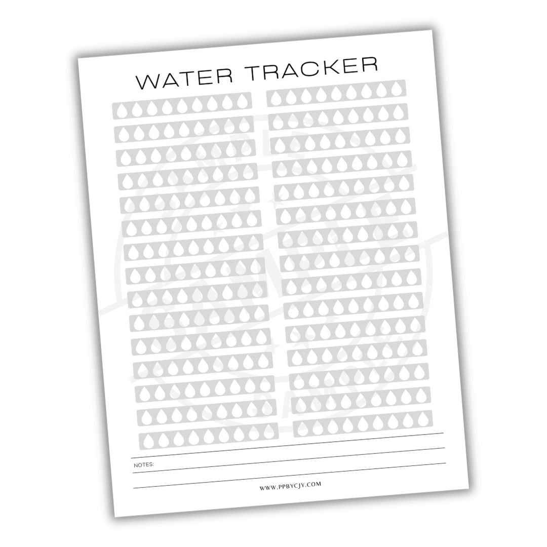 Water Hydration Tracker Printable PDF Template | Track Daily Intake ...