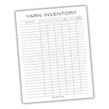 Yarn Stash Inventory Printable PDF | Knitting & Crochet Organizer ...