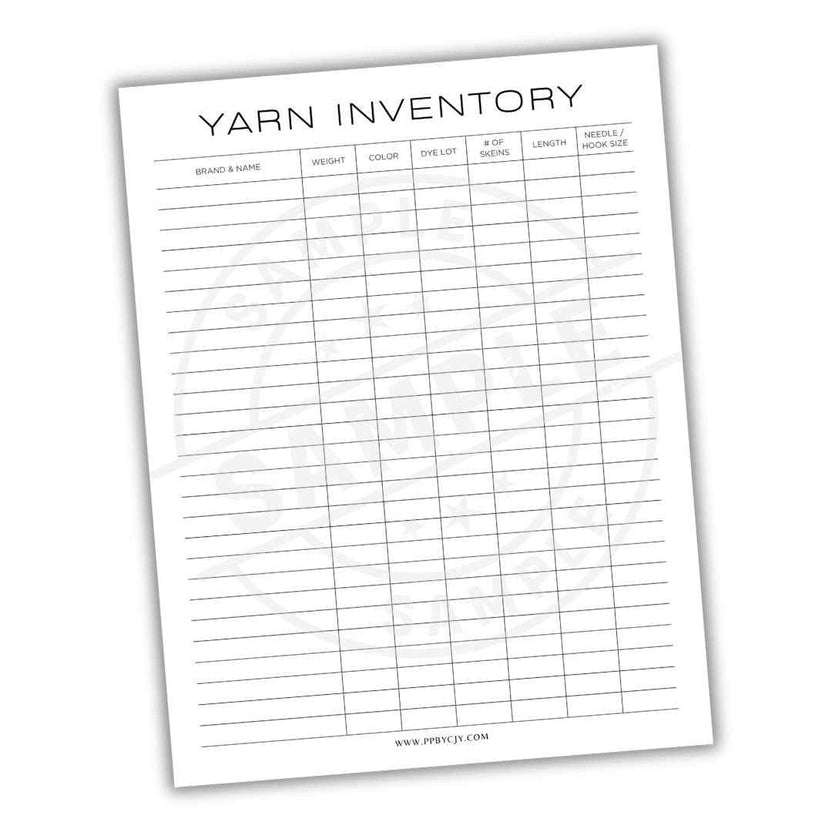 Yarn Stash Inventory Printable PDF | Knitting & Crochet Organizer ...